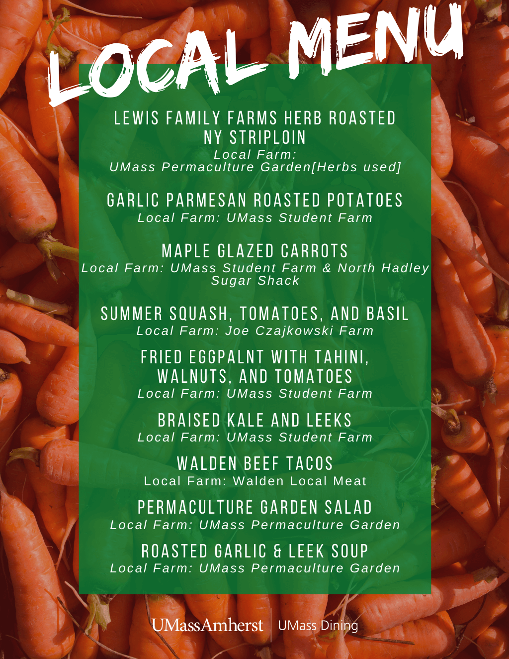 Local Farm Dinner Special - UMass Dining Sustainability